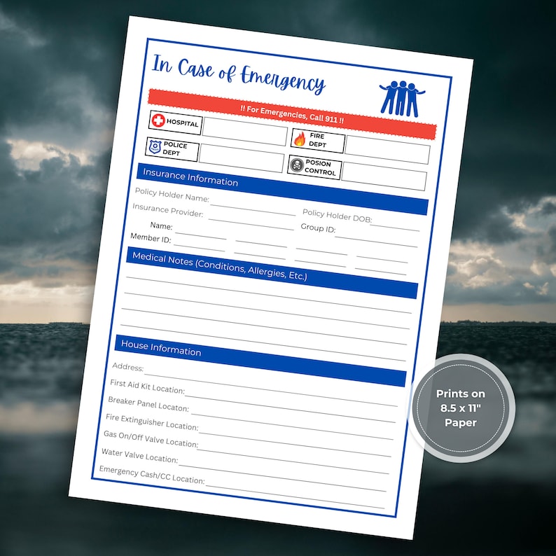 Emergency Planning Binder, Emergency Planner Pages, Home Safety ...