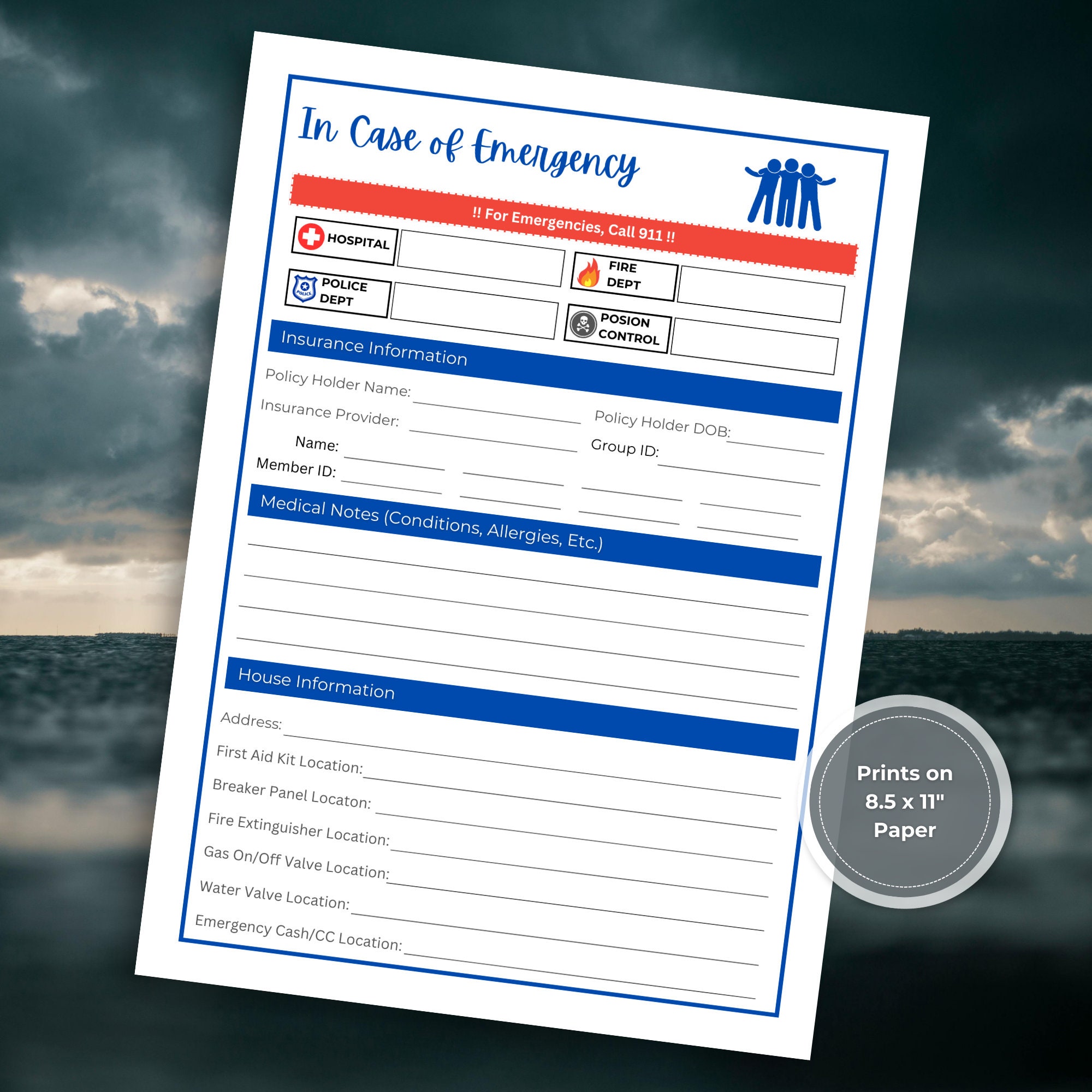 Emergency Planning Binder, Emergency Planner Pages, Home Safety ...