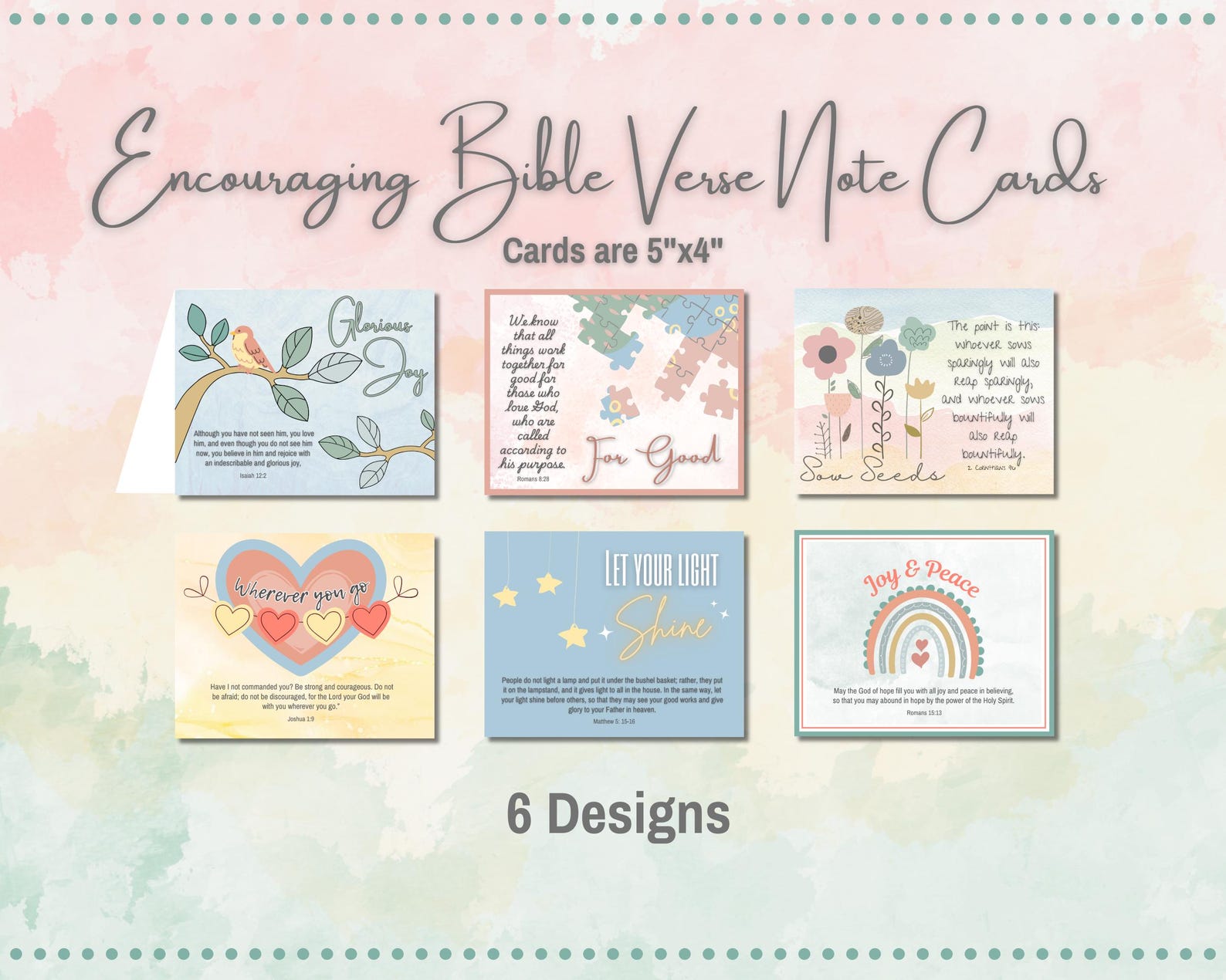 Encouraging Bible Verse Cards, Scripture Gift, Biblical, Encouragement ...