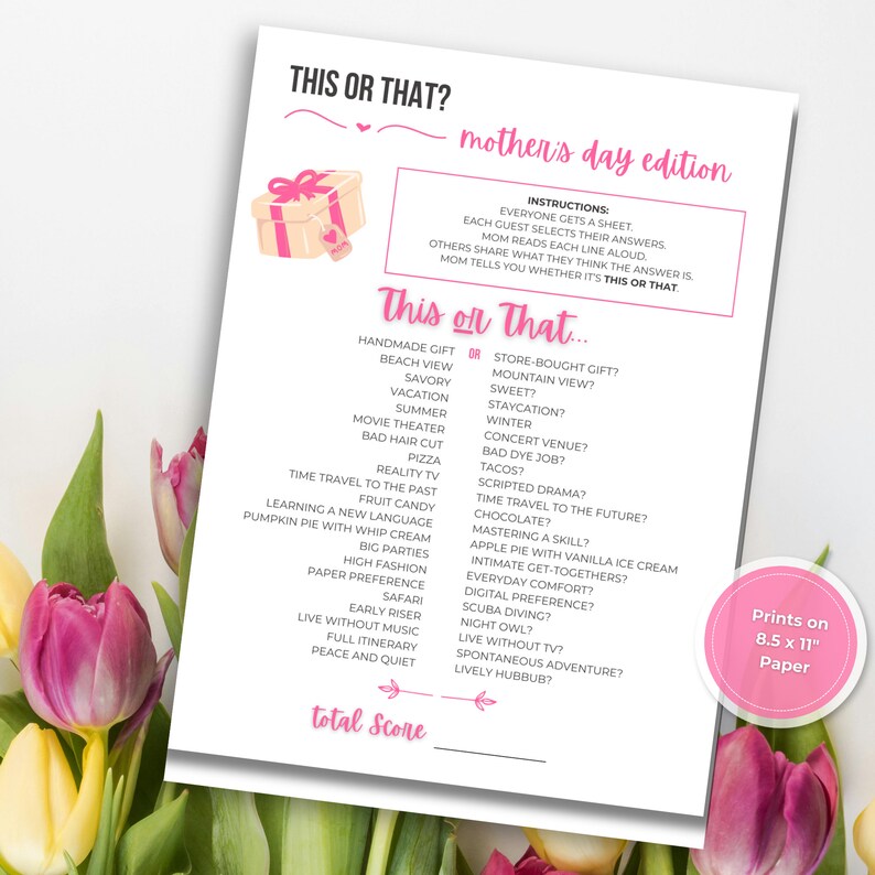 Printable Mother's Day Game Bundle, Fun Family Tradition and Memories ...