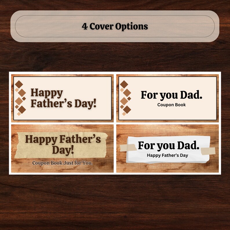 Printable Father's Coupon Book for Dads, Happy Father's Day, Happy ...