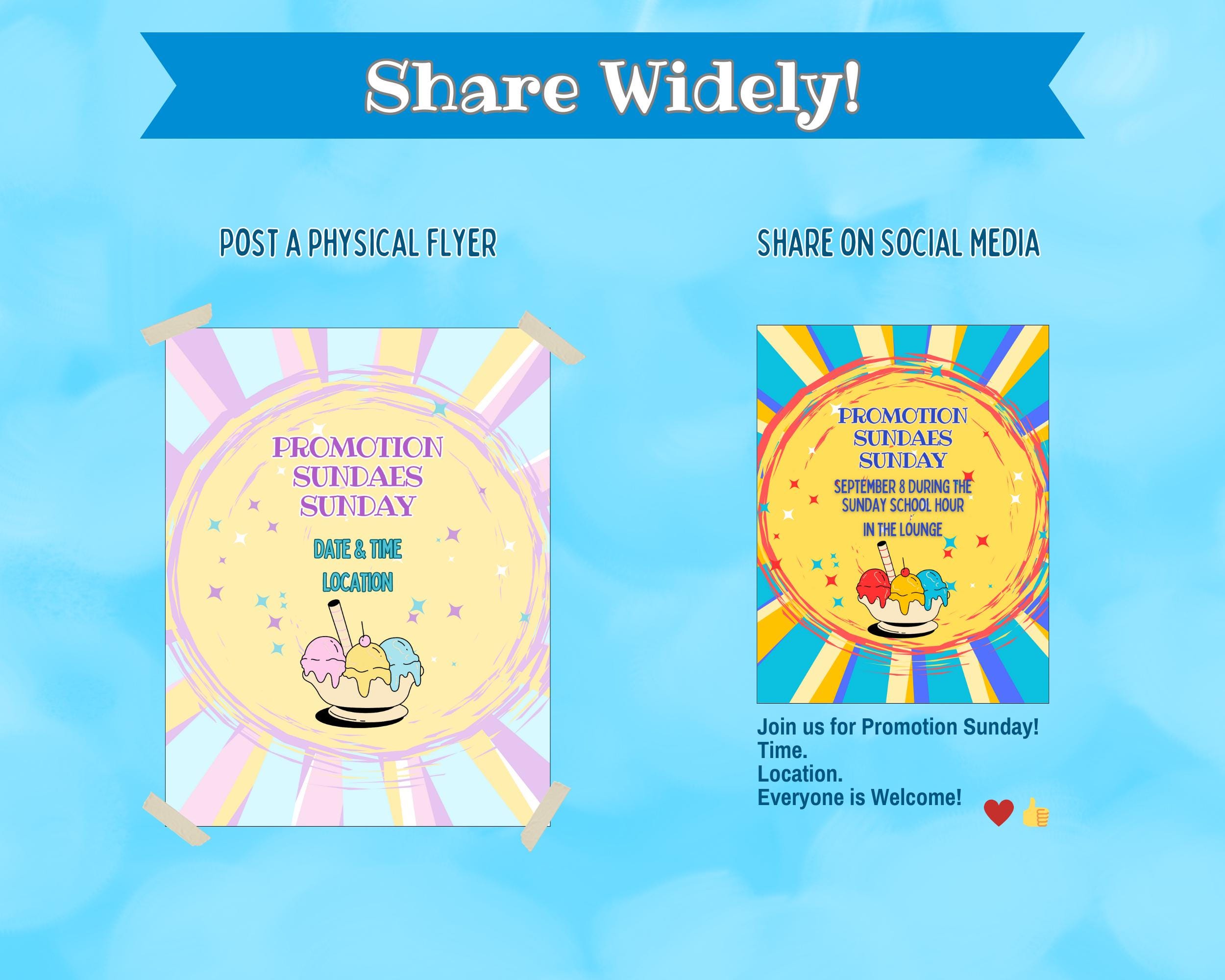 Editable Promotion Sundaes Sunday Flyer, Moving up a Grade Sunday ...