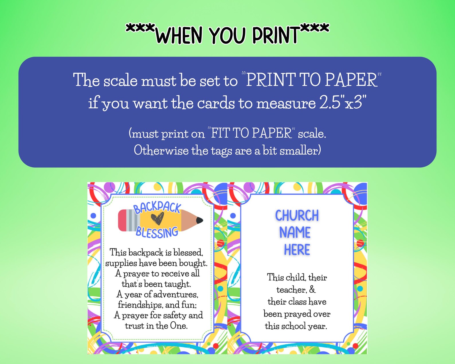 Editable Blessing of the Backpack Tag, School Year Prayer for Children ...