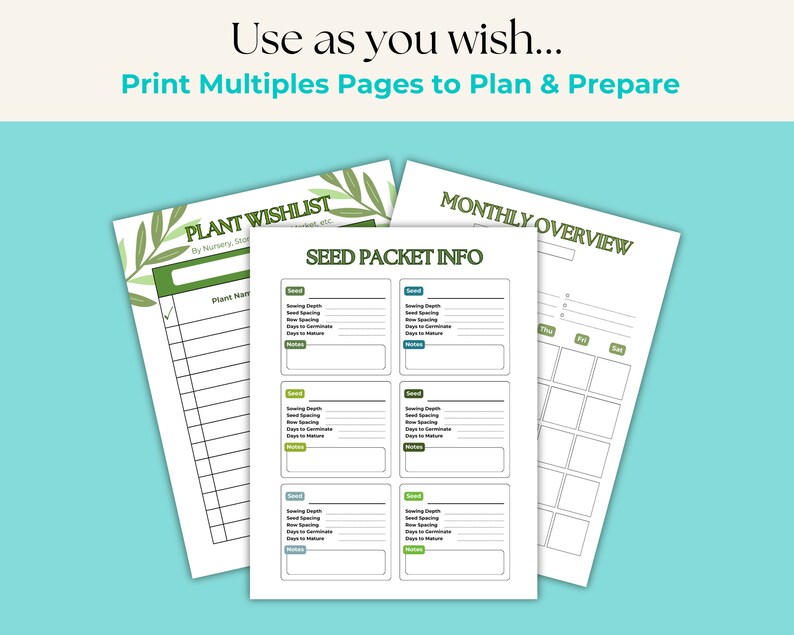 Printable Gardening Planner and Journal, Plant Tracker, Plant Care ...