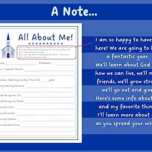 All About Me Sunday School Teacher Worksheet, Church Children's ...