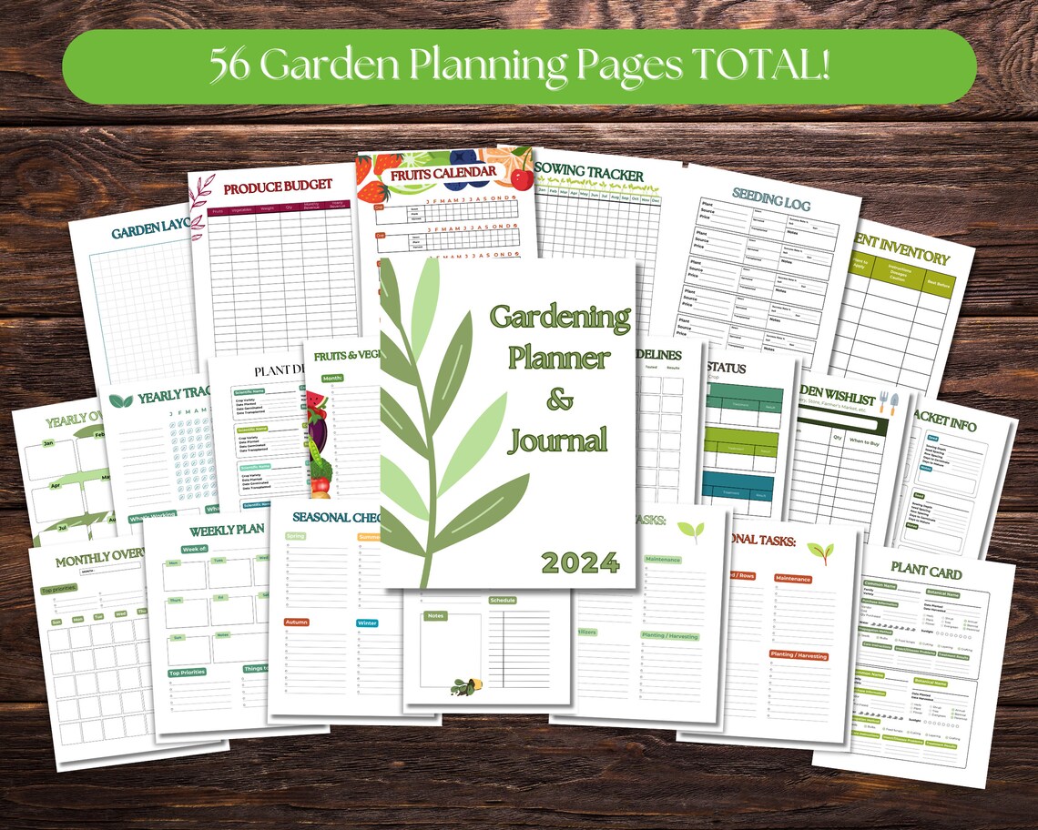 Printable Gardening Planner and Journal, Plant Tracker, Plant Care ...