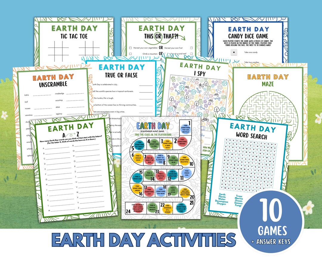 Earth Day Games and Activities Bundle, Earth Day Event Activity ...