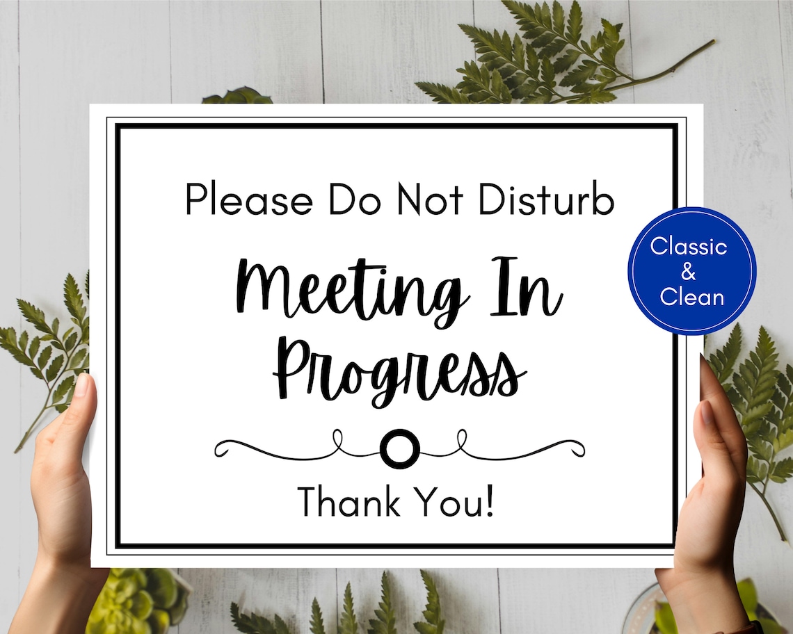 Meeting in Progress Do Not Disturb Sign, Office Sign, Meeting Sign - Etsy