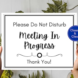 Meeting in Progress Do Not Disturb Sign, Office Sign, Meeting Sign - Etsy