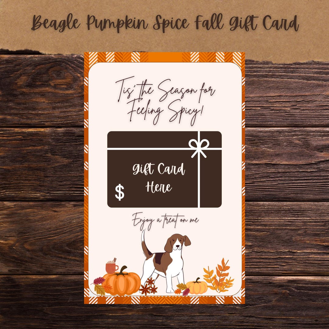 Beagle Pumpkin Spice Gift Card Holder, Coffee Lover, Fall Treat ...