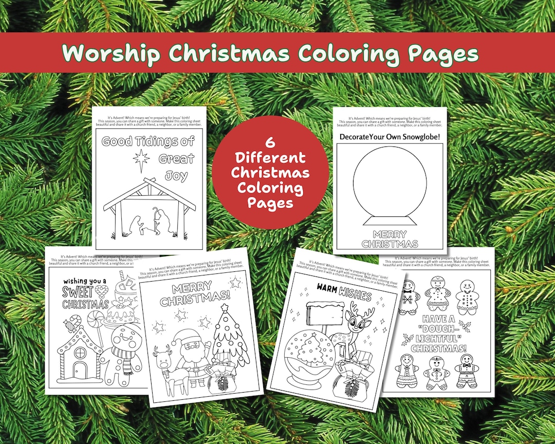 Worship Christmas Coloring Sheets, Religious Christian Activity, Silent ...