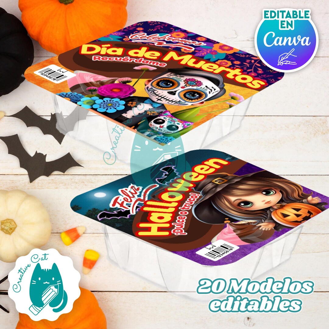 DUVALIN Halloween Day of the Dead 20 Templates Editable Canva Template ...