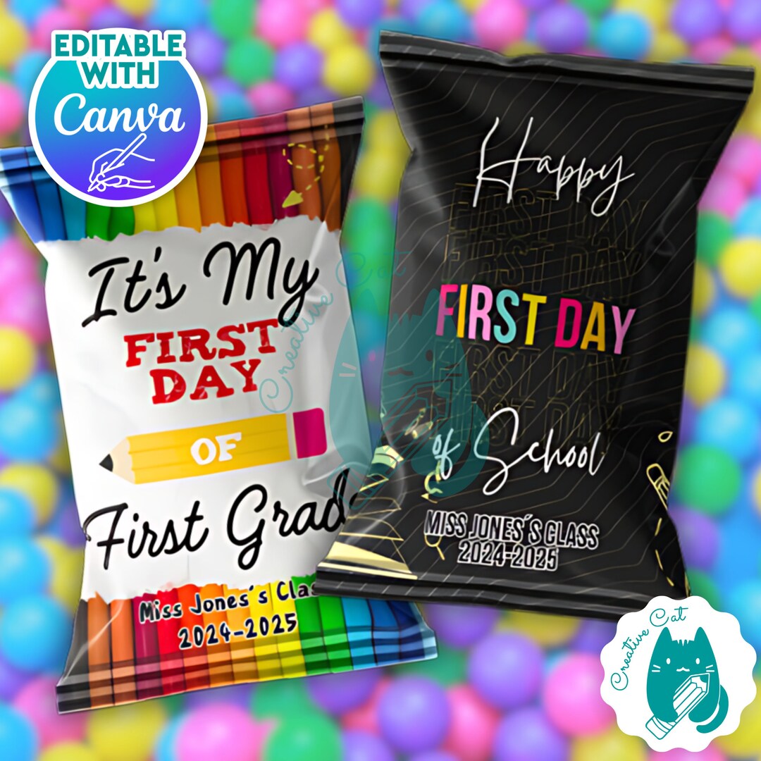6 CHIP BAGS Models Back to School Editable Canva Template - Etsy