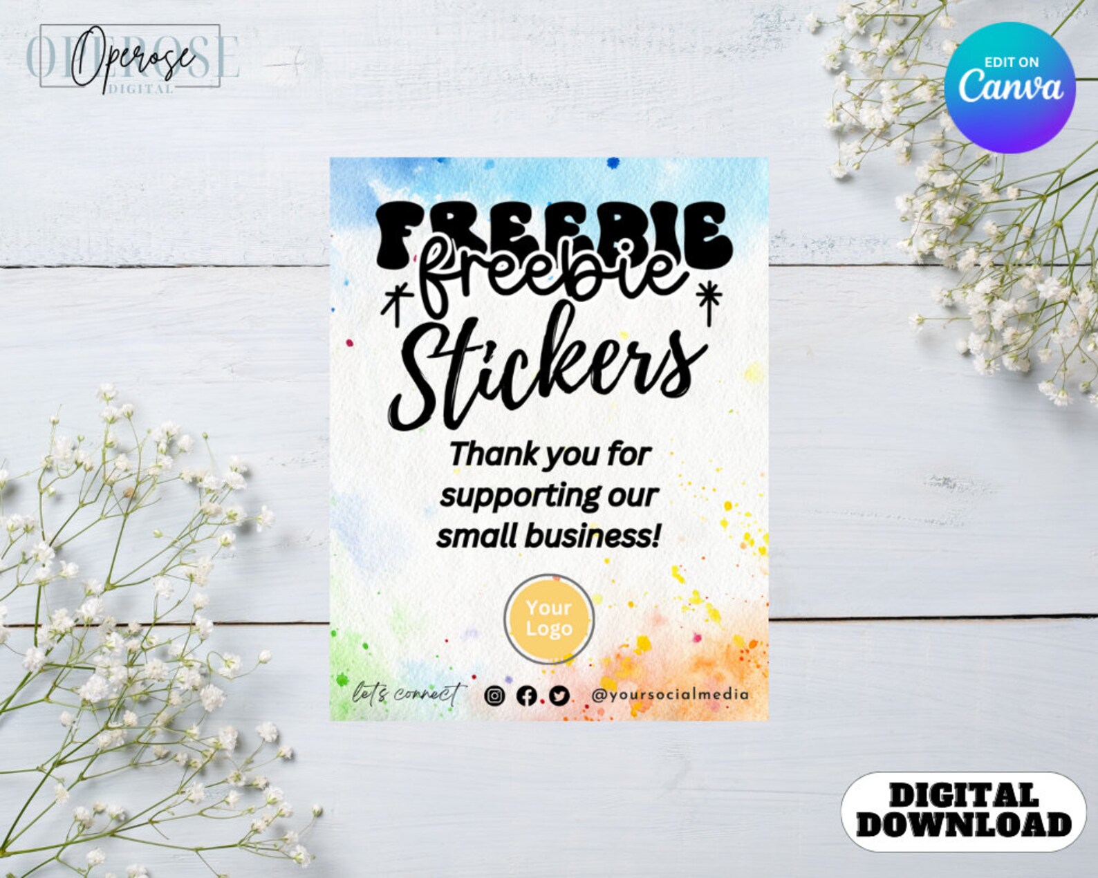 Small Business Freebie Insert Card Editable in CANVA /freebie Card ...