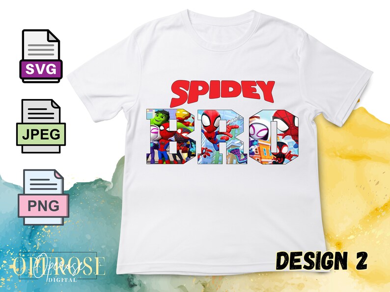 Spidey Bro Tee Design: Spidey & Friends SVG PNG JPEG (digital Download ...