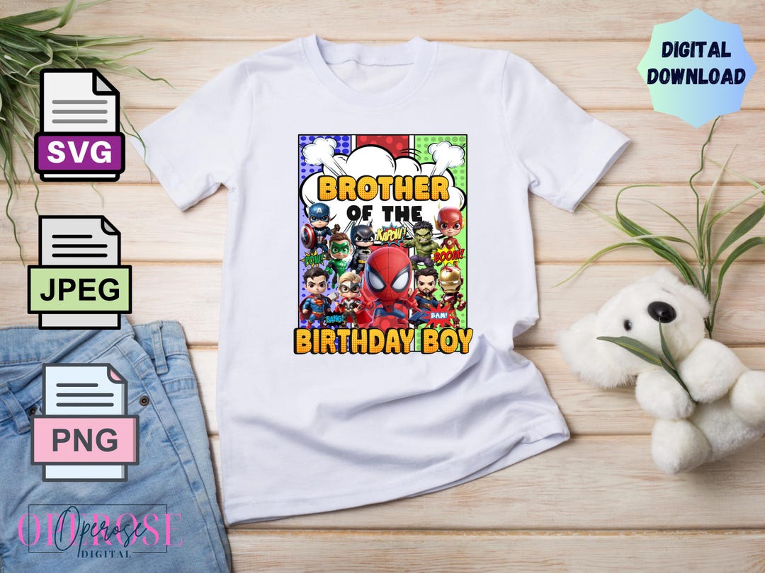Digital Brother of the Birthday Boy Tee Design/spidey Brother Svg ...