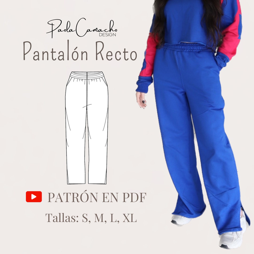 Straight Pants Pattern, PDF Sewing Pattern Sizes S, M, L and XL Instant ...