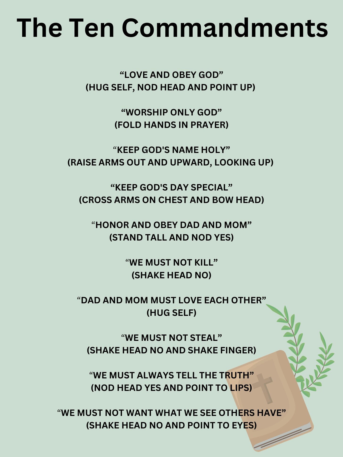 Ten Commandments for Toddlers - Etsy