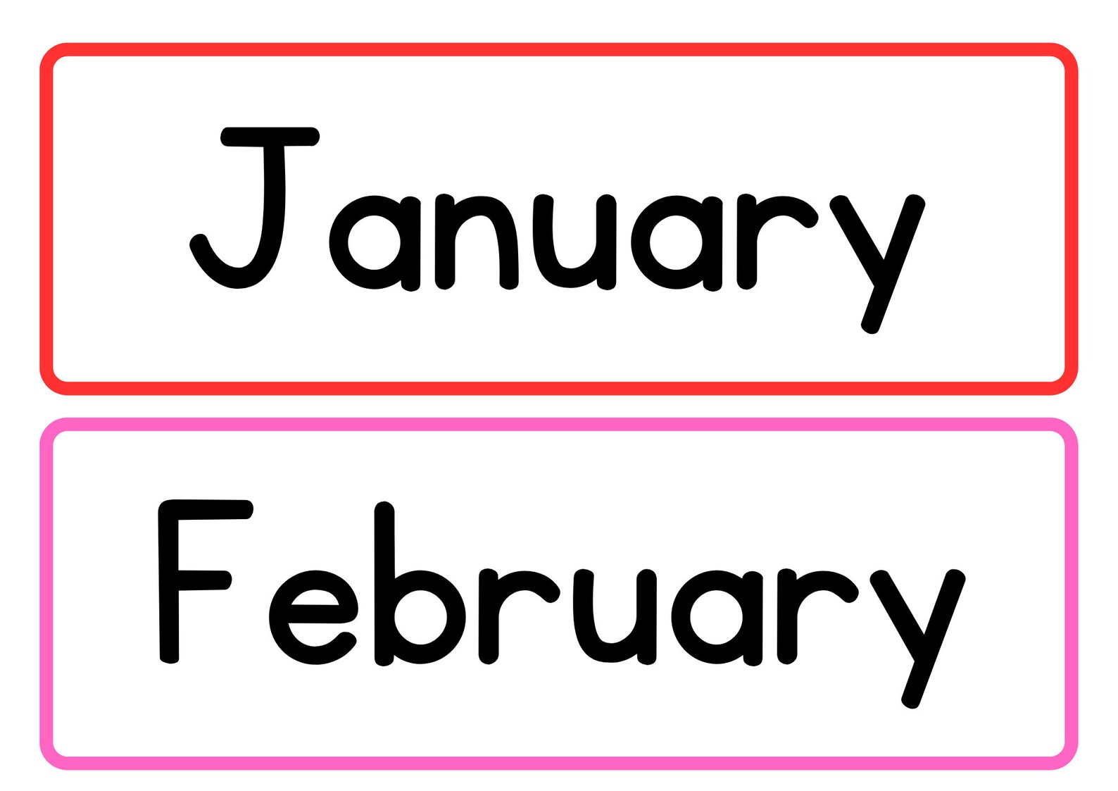 Months of the Year- Cut Outs for Calendar - Etsy