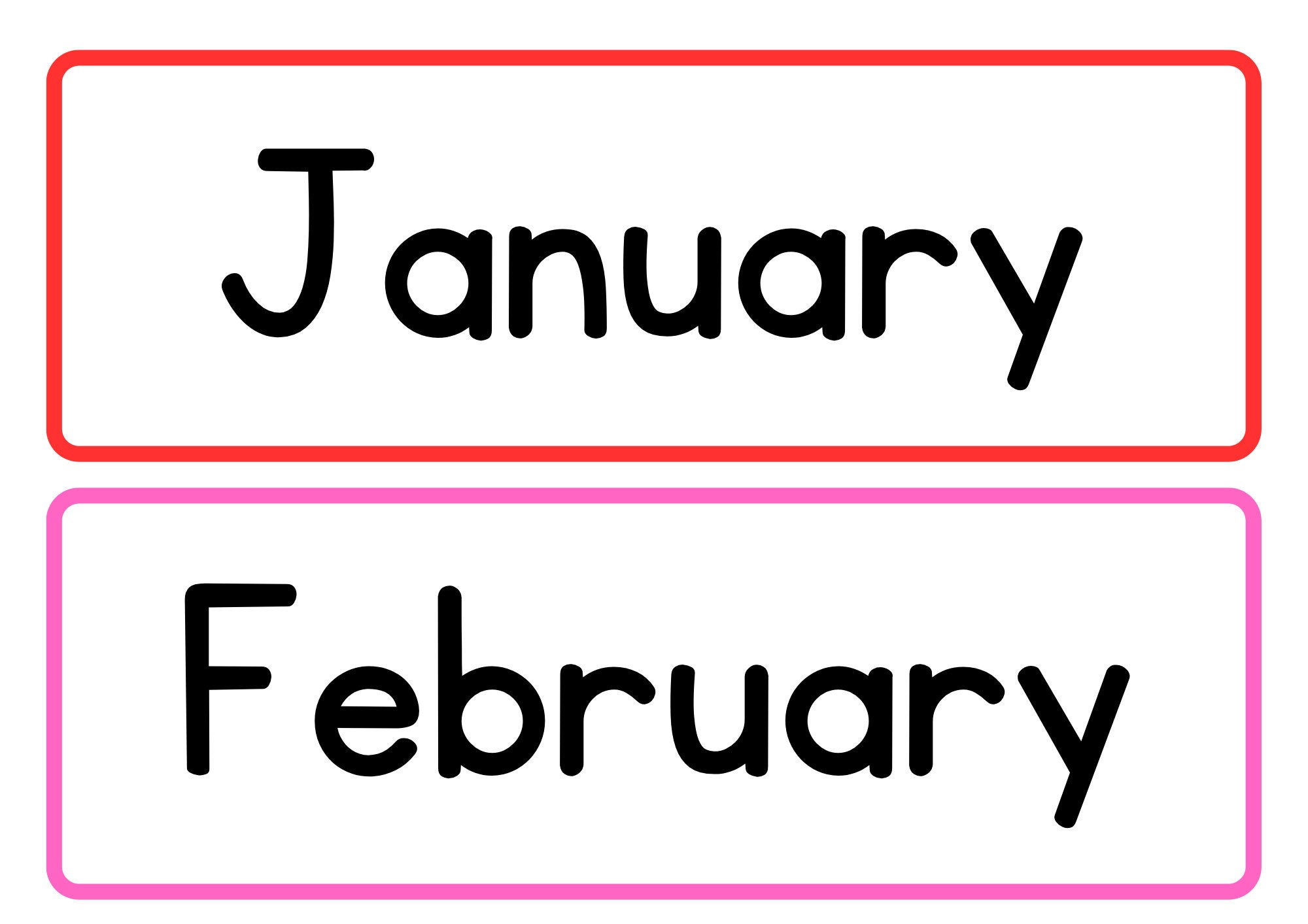 Months of the Year- Cut Outs for Calendar - Etsy