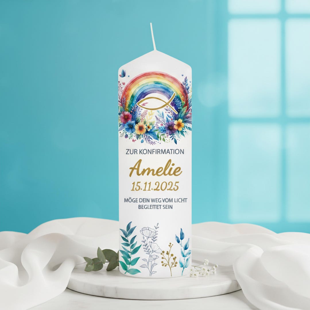 Personalized Confirmation Candle, Custom Table Decoration - Etsy