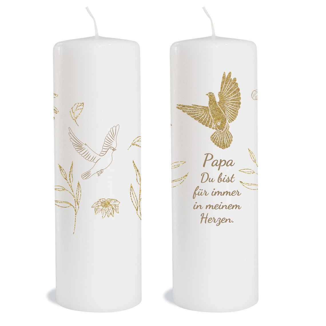 Mourning Candle Dove With Flowers, Elegant Memorial Candle for Loving ...
