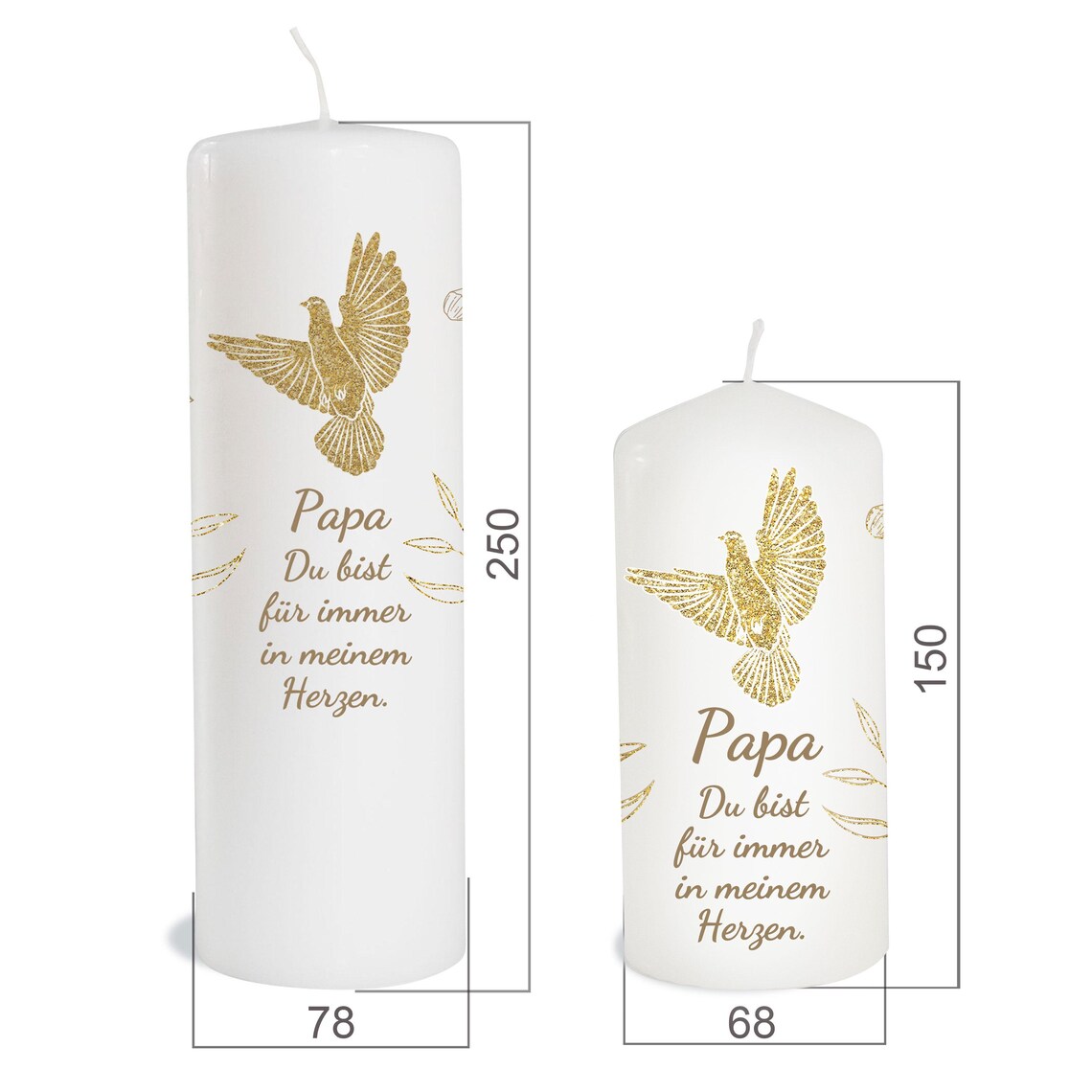 Mourning Candle Dove With Flowers, Elegant Memorial Candle for Loving ...