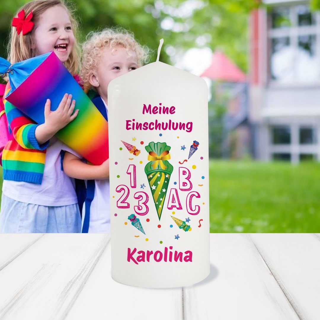 Kerze Einschulung Individuell Für Mädchen - Etsy