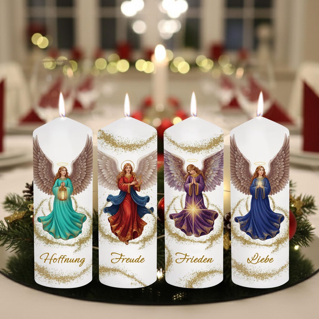 Handmade Angel Christmas Candles – Hope, Joy, Peace, Love - Etsy