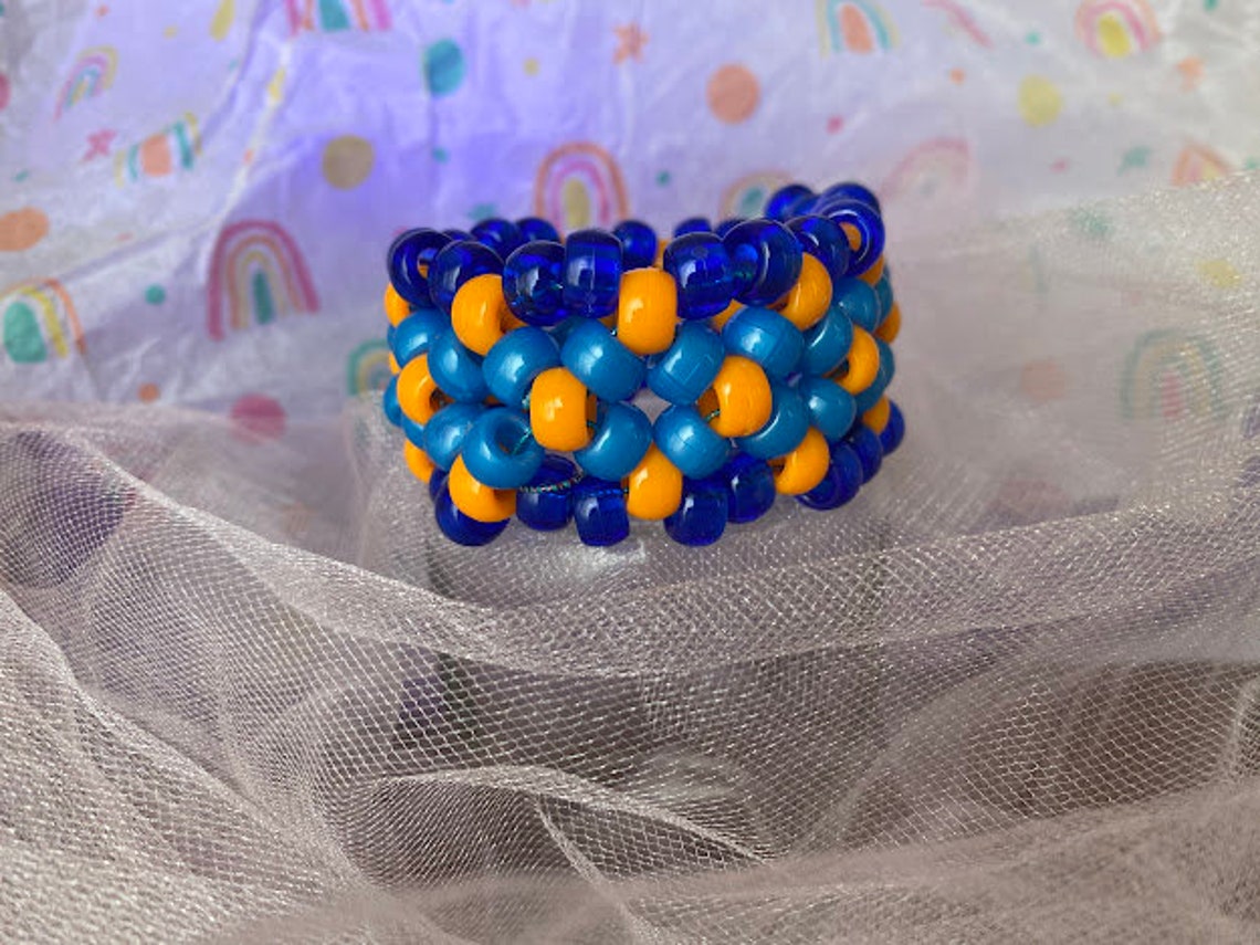 Blue and Orange X Base Kandi Cuff Bracelet - Etsy