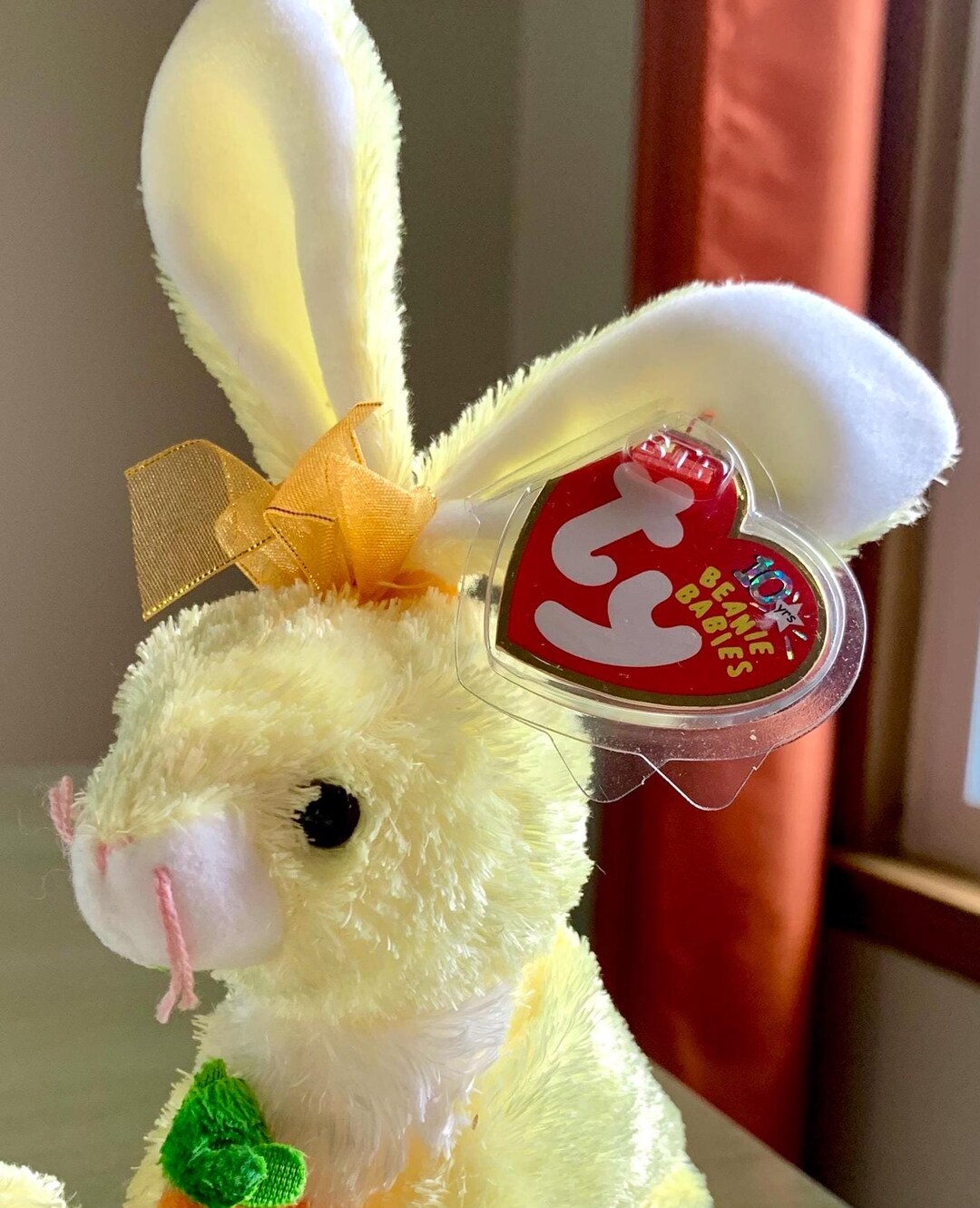 2002 4584 Nibblies Retired Yellow Bunny Rabbit With Carrot Ty Beanie ...