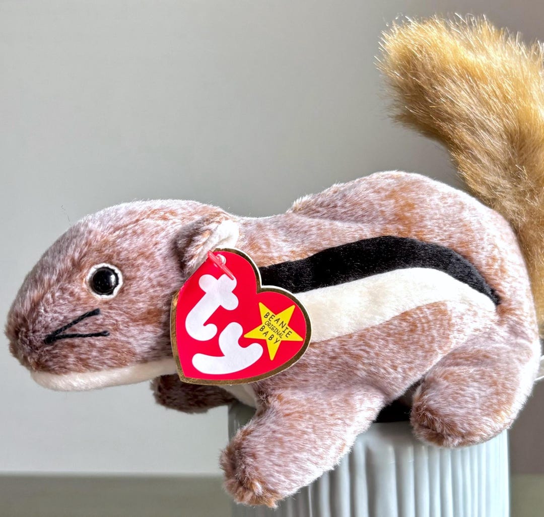 1999 4259 Vintage Retired Chipper Chipmunk Plush Ty Beanie Baby Stuffed ...