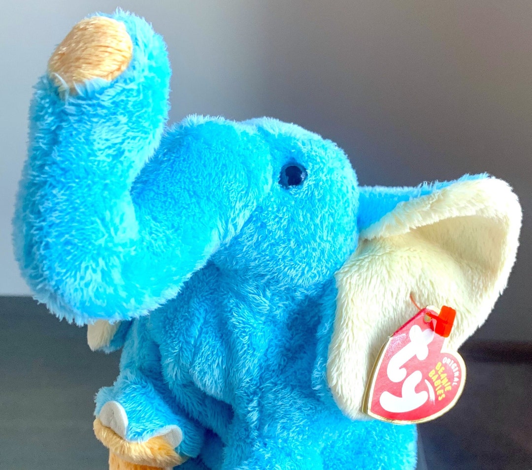 2003 40064 Blue Yellow Jimbo the Circus Elephant Plush Ty Retired ...