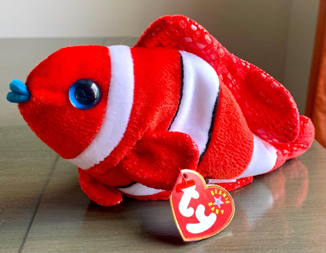 2001 4349 Jester Clown Fish Aquatic Ocean Plush Ty Beanie Baby Stuffed ...