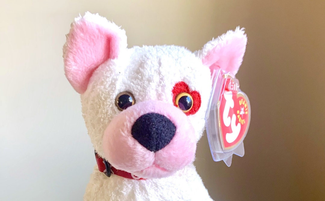2001 4502 Cupid Valentine's Day Plush Dog Ty Retired Beanie Baby MWMT ...