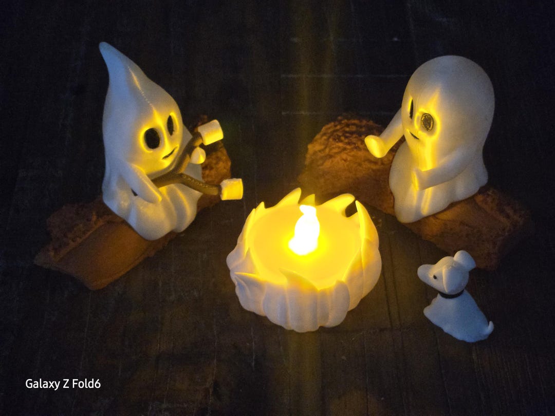 Ghost Campfire Display With Realistic Tea Light Fire - Etsy