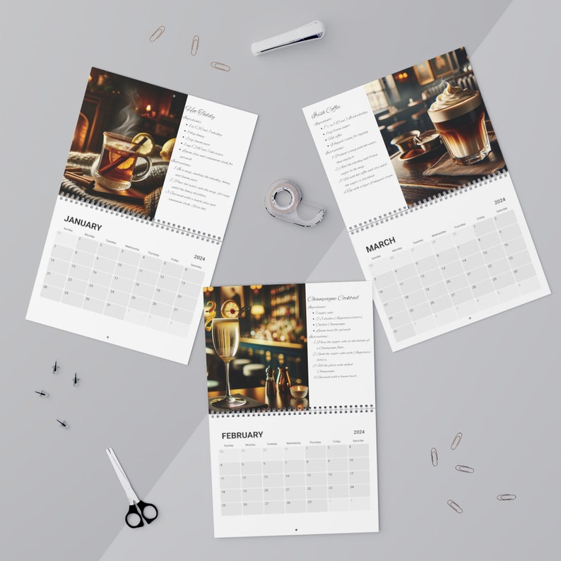 2024 Cocktail Calendar Mixology and Bartending Wall Calendar Monthly ...