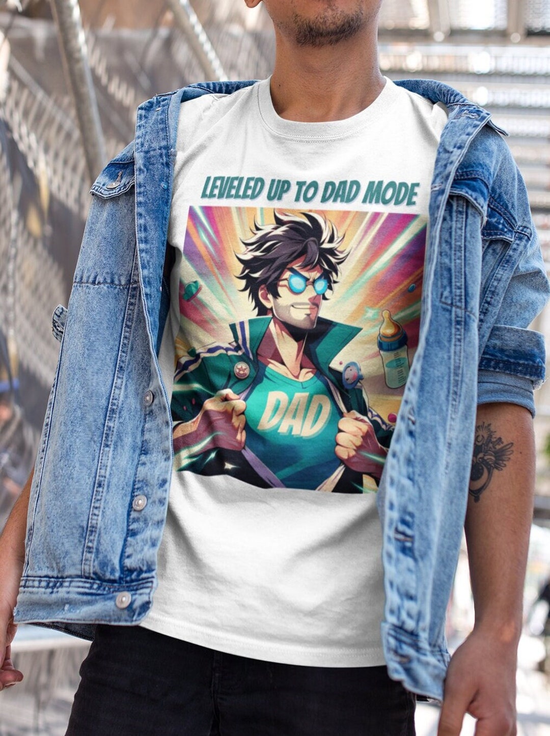 Leveled up to Dad Mode Anime Inspired T-shirt, New Father Gamer Tee ...