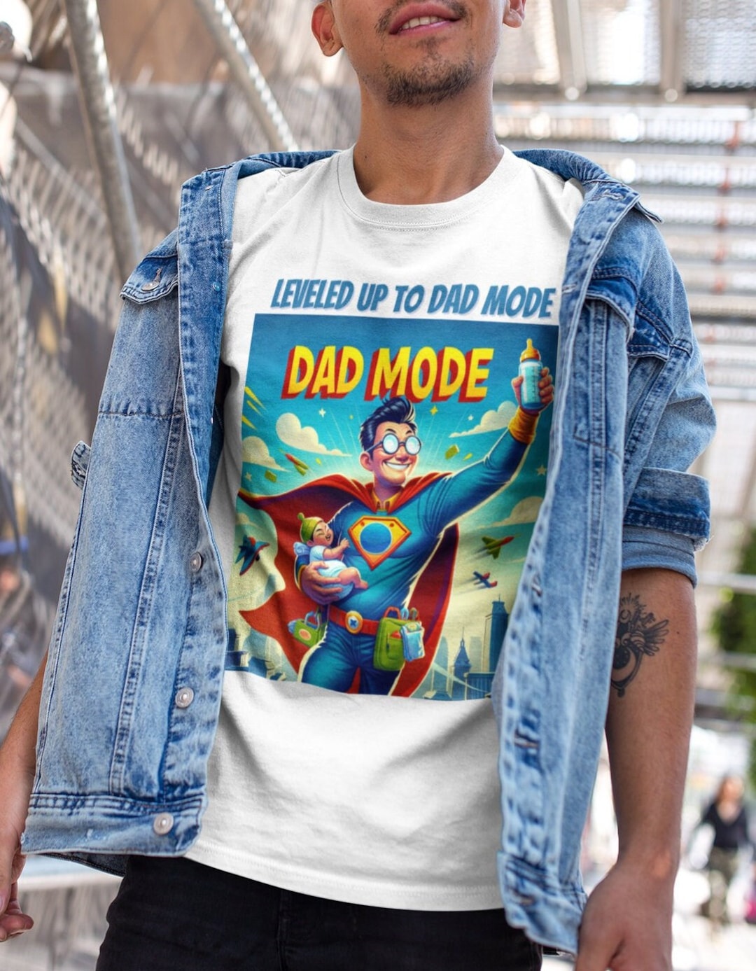 Leveled up to Dad Mode T-shirt, New Father Gamer Tee, Fatherhood Tshirt ...