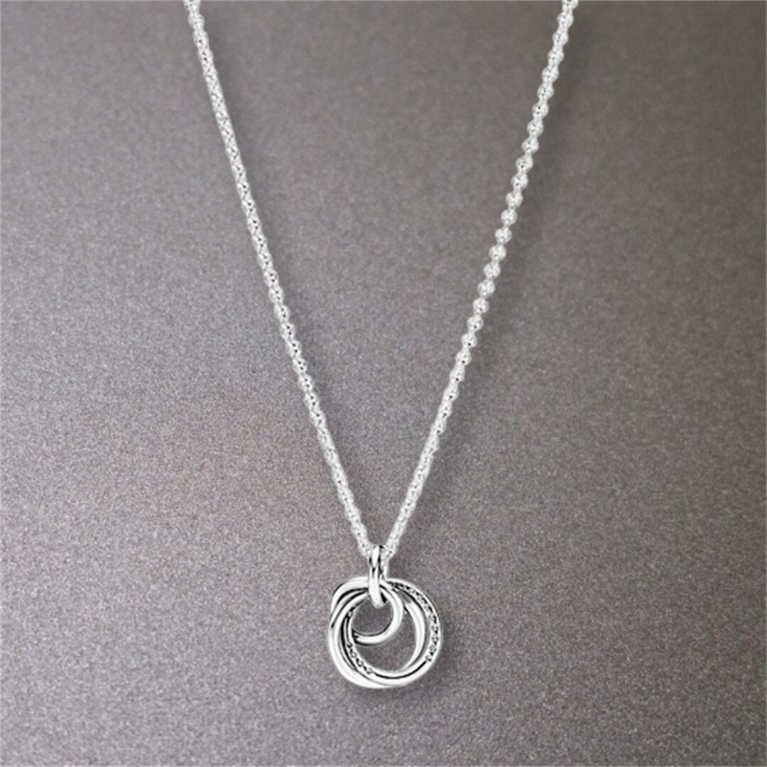 Pandora Circle Wrap Pendant Necklace 925 Sterling Silver Minimalist ...