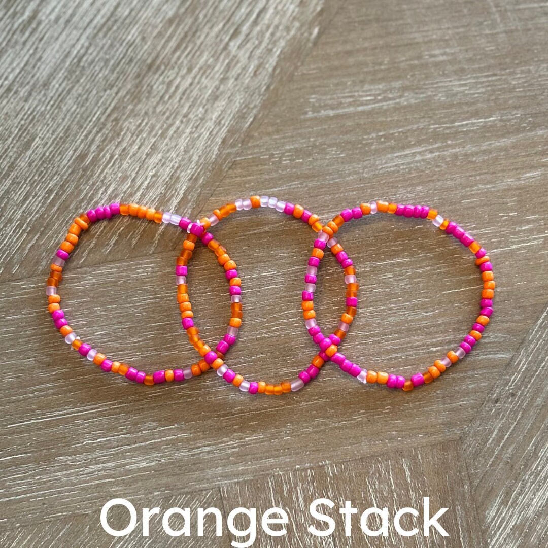 Orange Stack Bracelet Set - Etsy