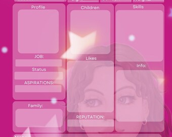 Sims Character Printable Sheet - Etsy