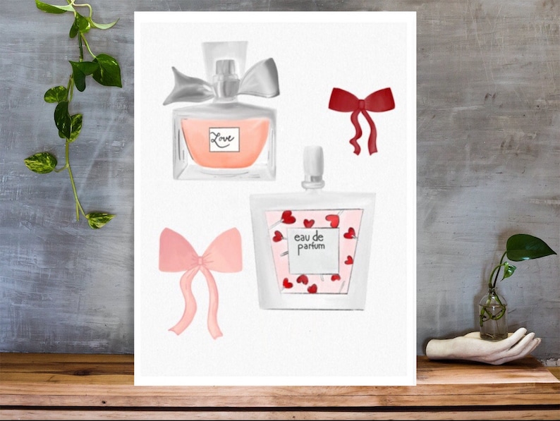 Pink and Red Perfume Bottle Poster - Aesthetic Wall Art - Trendy ...