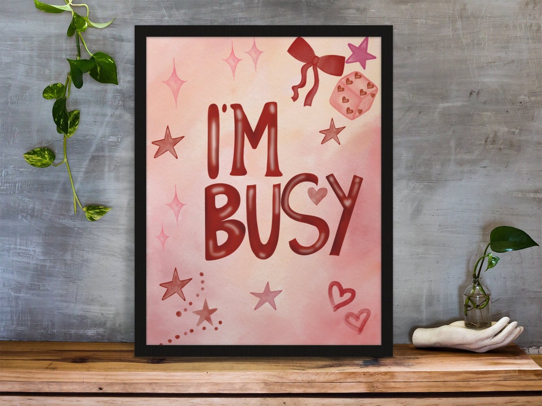 Aesthetic I’m Busy Printable Wall Art - Lucky Girl Collage - Pink ...