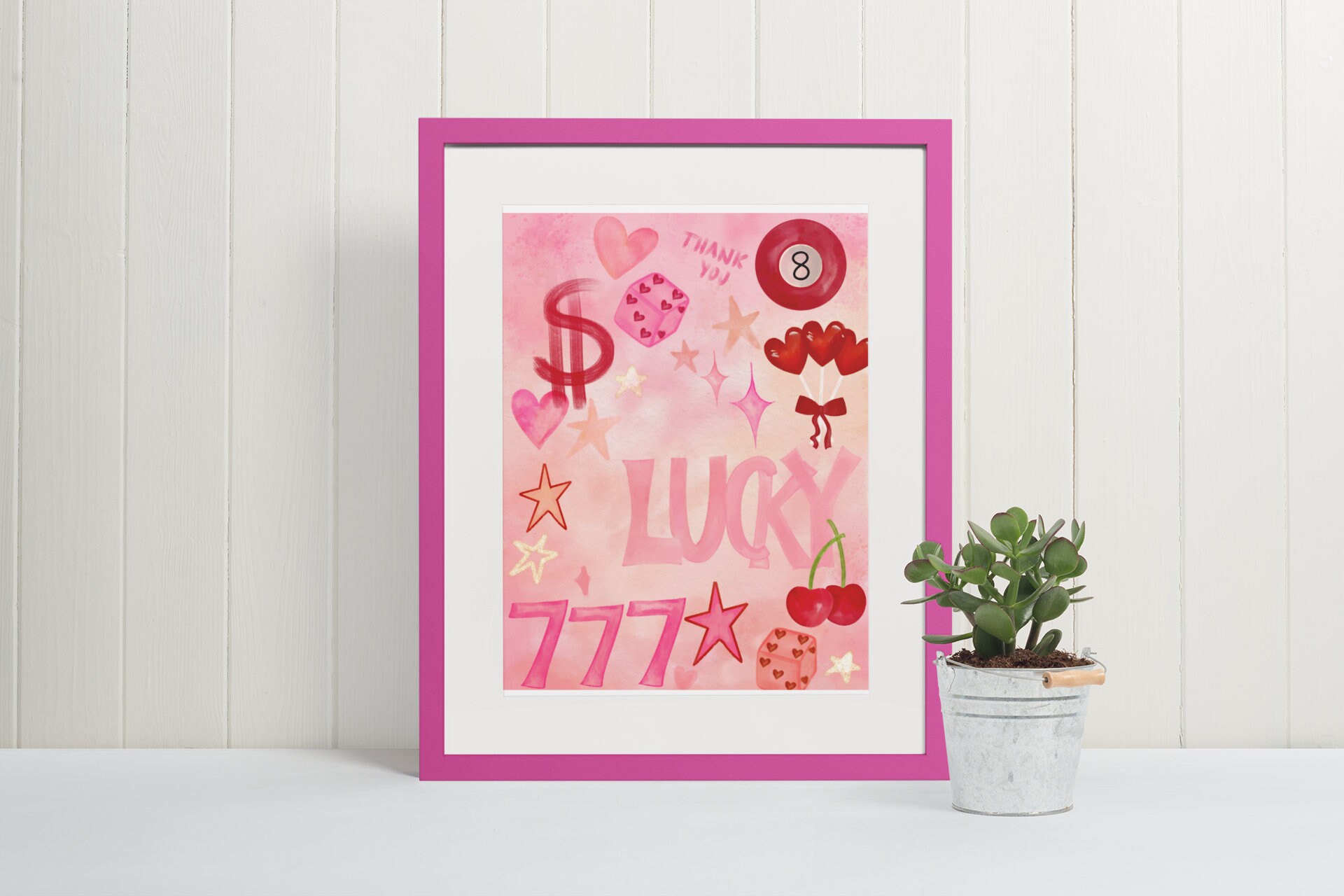Lucky 777 Digital Download - Aesthetic Collage - Modern Pop Art - Pink ...