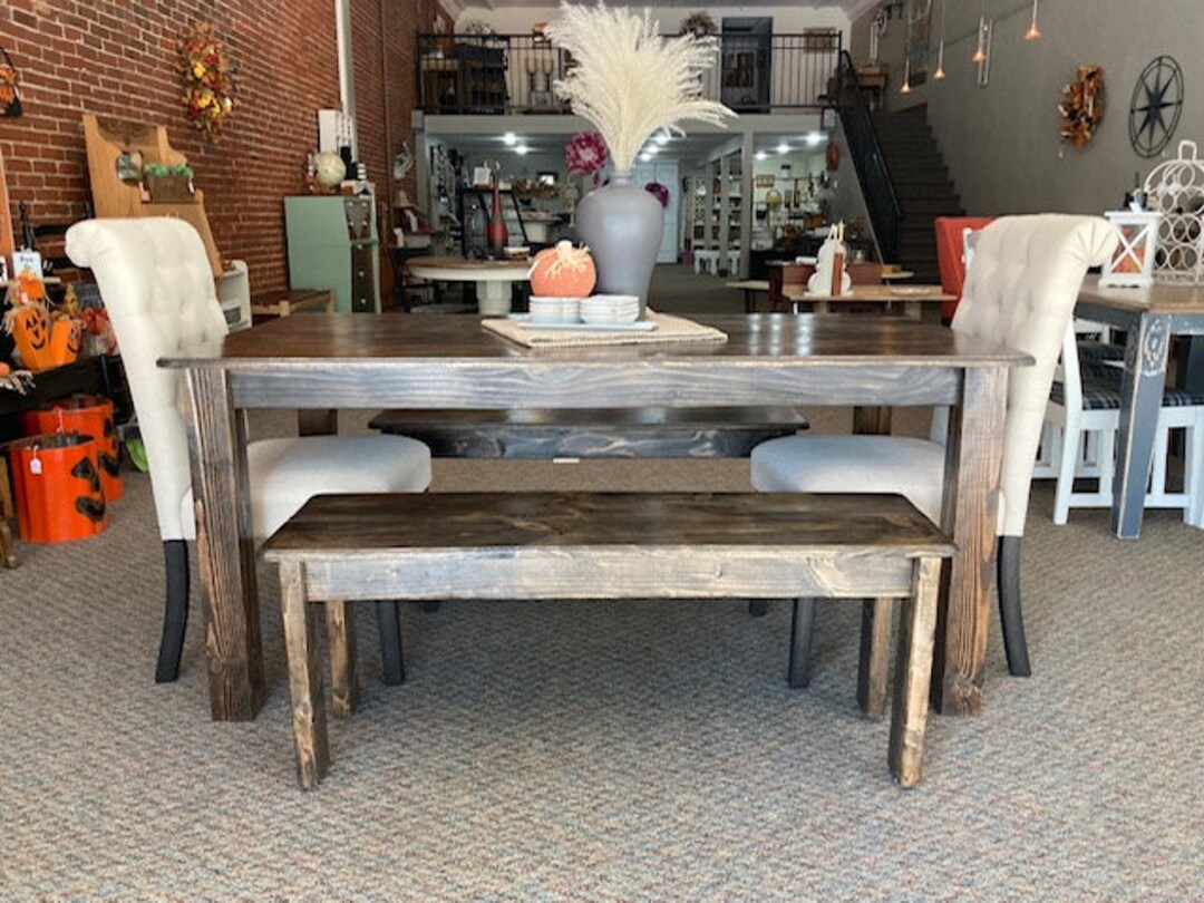 Rustic Straight Leg Farmhouse Table - Etsy
