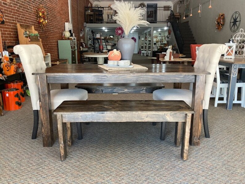 Rustic Straight Leg Farmhouse Table - Etsy
