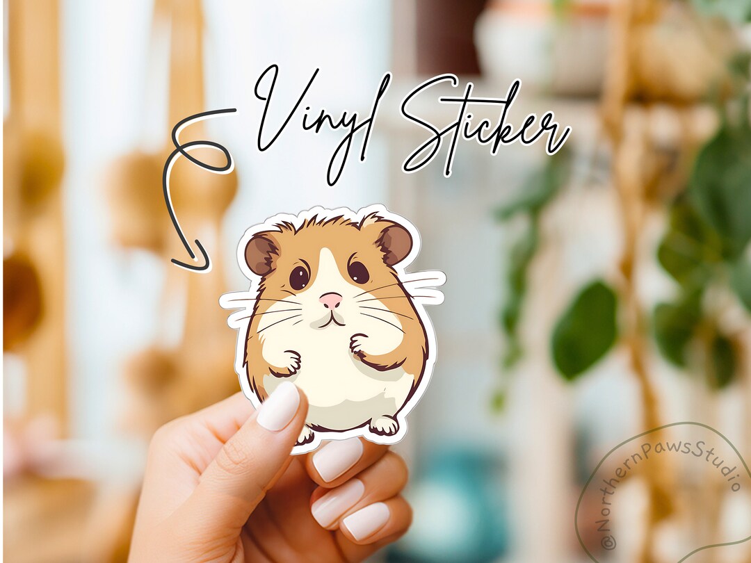 Hamster Vinyl Sticker Kiss-cut Decal for Laptop, Phone, Water Bottle ...