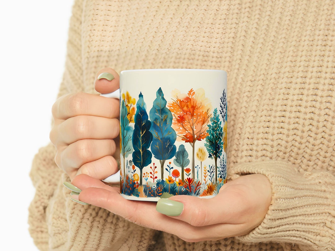 Whimsical Forest Mug Beautiful Nature Cup for Tree Enthusiast ...