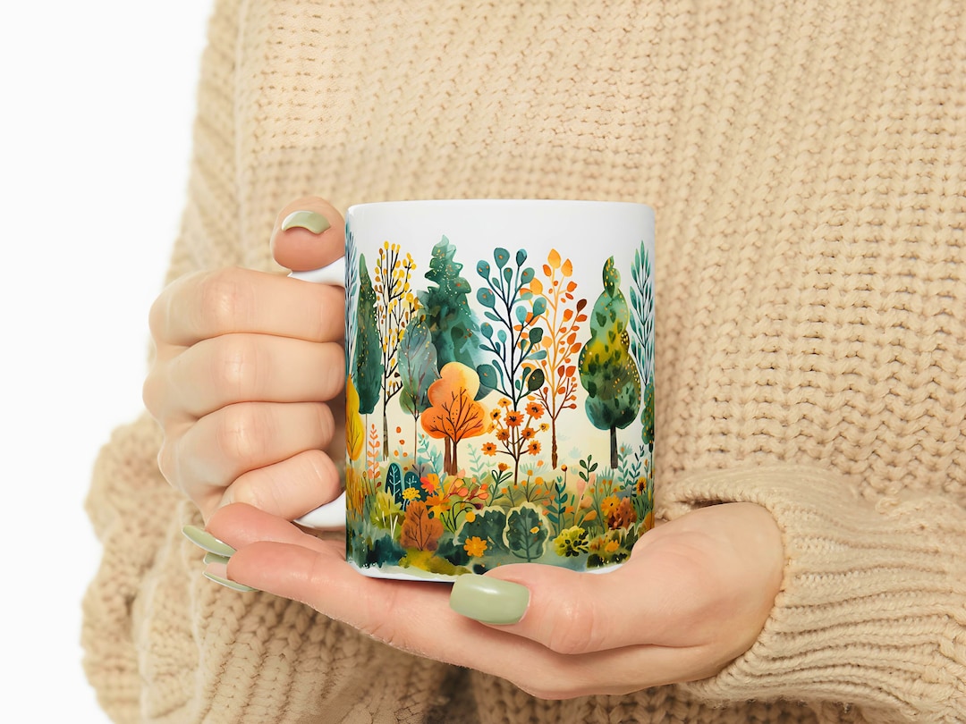 Whimsical Forest Mug Beautiful Nature Cup for Tree Enthusiast ...
